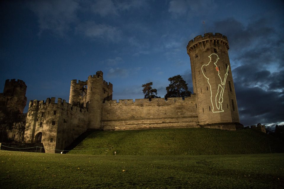 Warwick Castle lit up in tribute to First World War fallen - The ...